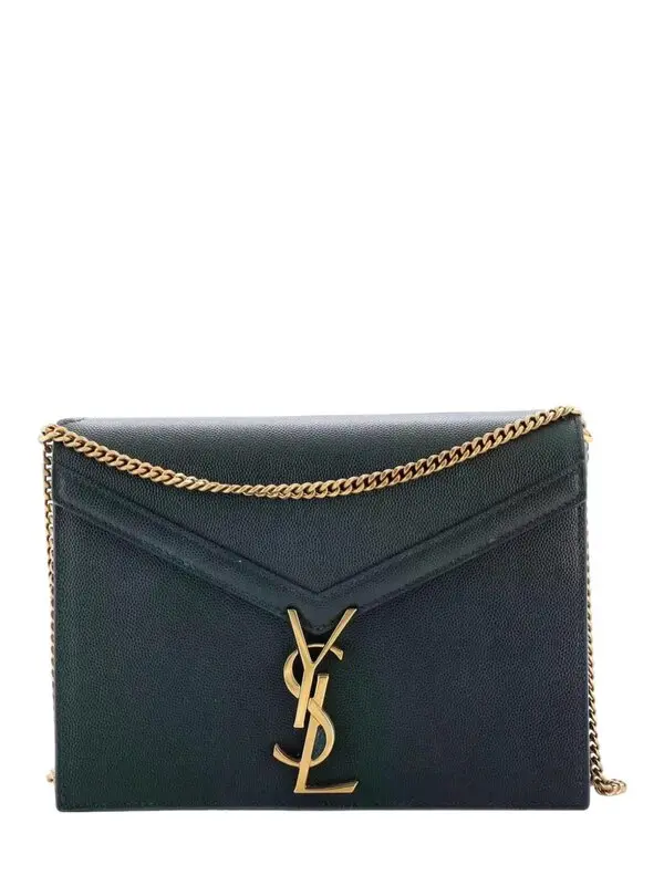 Saint Laurent Cassandra Chain Shoulder Bag In Small Leather - Green