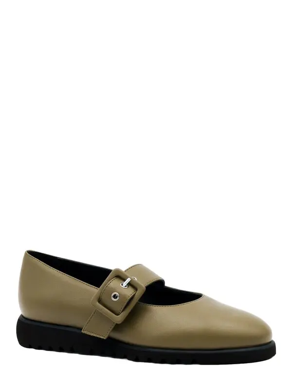 AMALFI BY RANGONI Energia Leather Mary Jane Flat - Moss