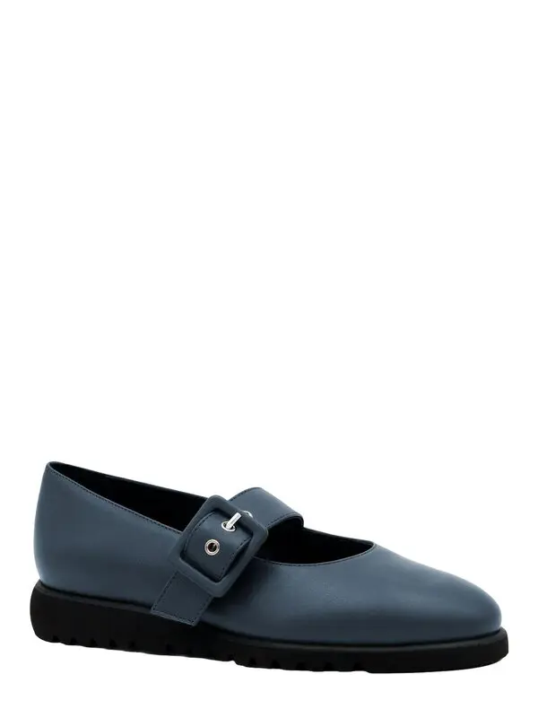 AMALFI BY RANGONI Energia Leather Mary Jane Flat - Navy