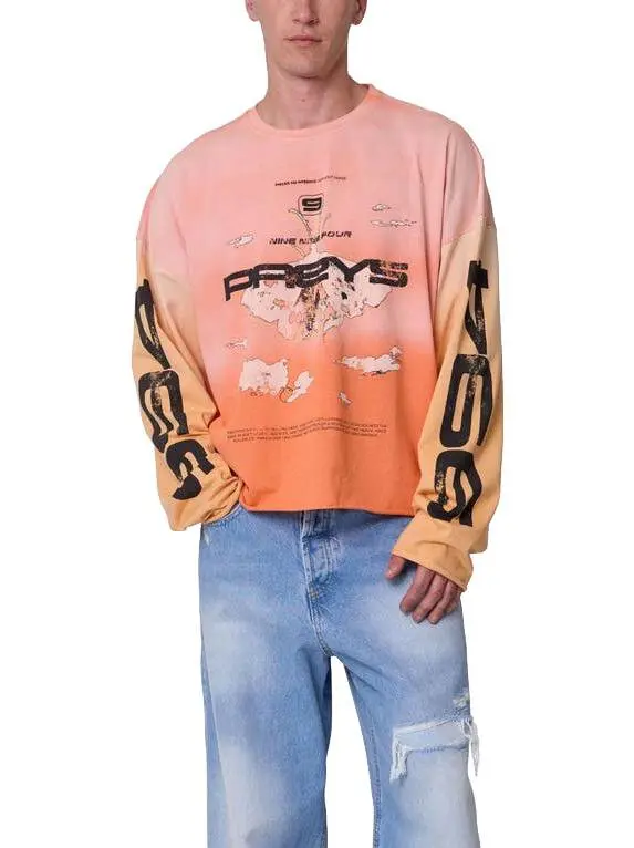 Mnml Missing Long Sleeve Graphic T-shirt - Orange