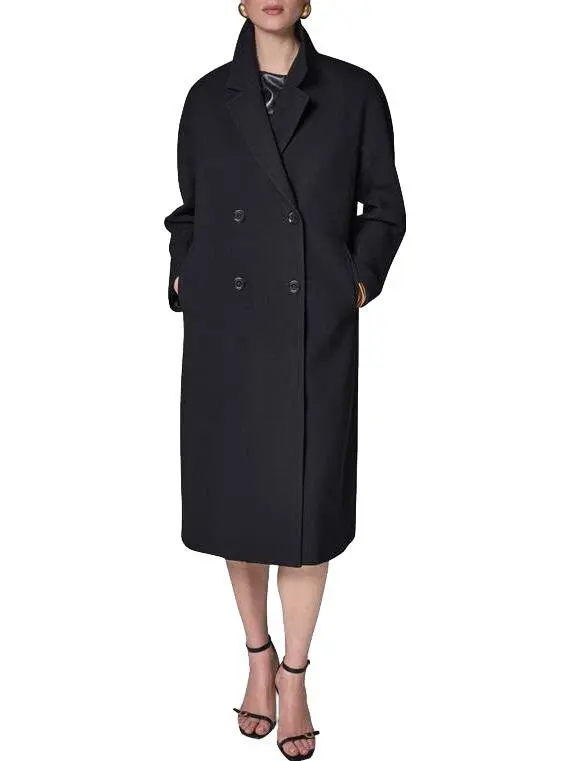 Donna Karan New York Double Breasted Slouch Coat - Black