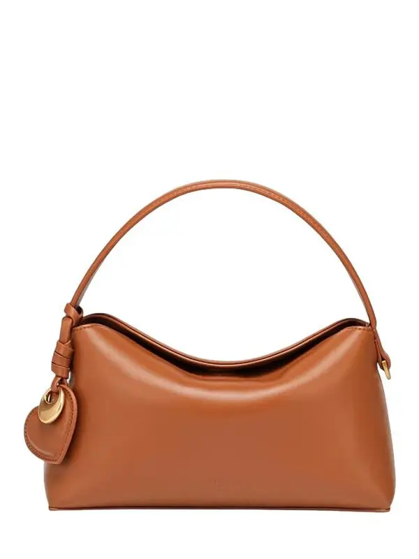 MI BOLSA LONDON Camilla Genuine Sheep Leather Top Handle Bag - Brown