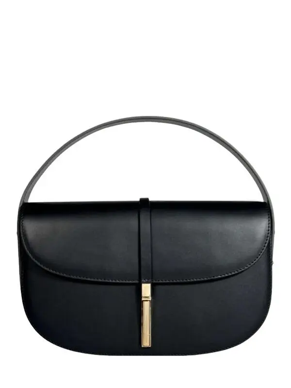 MI BOLSA LONDON Genuine Nappa Leather Top Handle Bag - Black