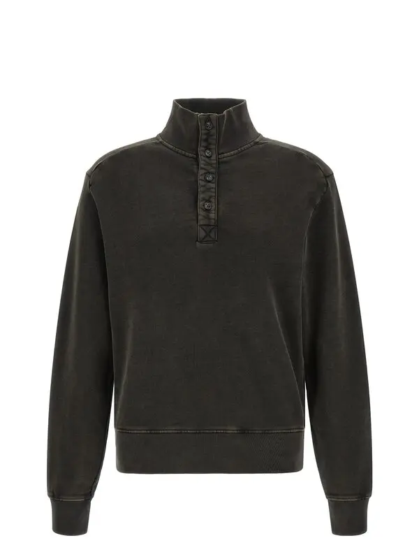 ENTIRE STUDIOS Buttoned Turtleneck Sweatshirt - Black