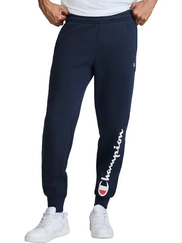 Champion Powerblend Joggers, Script Logo - Deep Navy