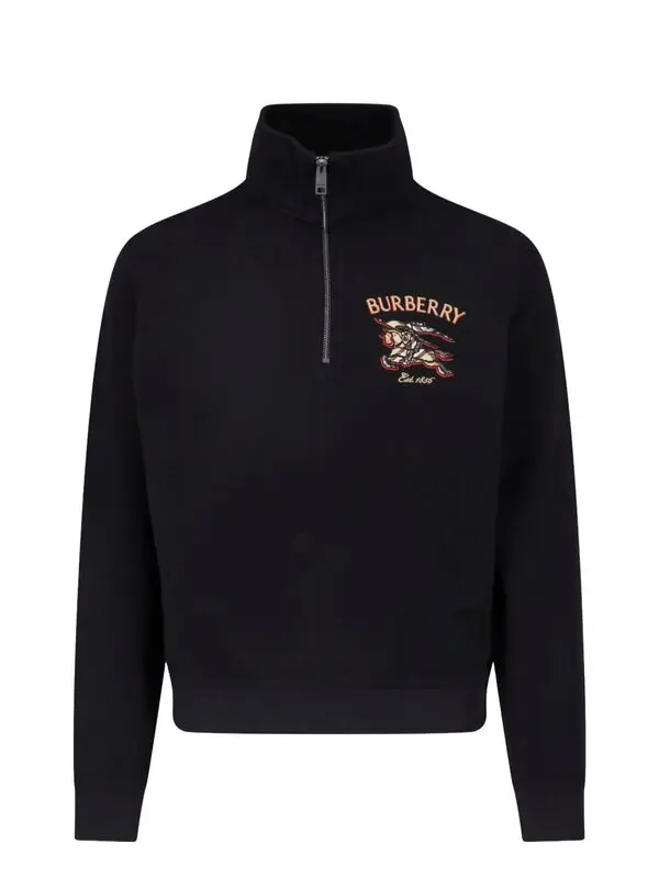 Burberry Knight Check Zip Hoodie - Black