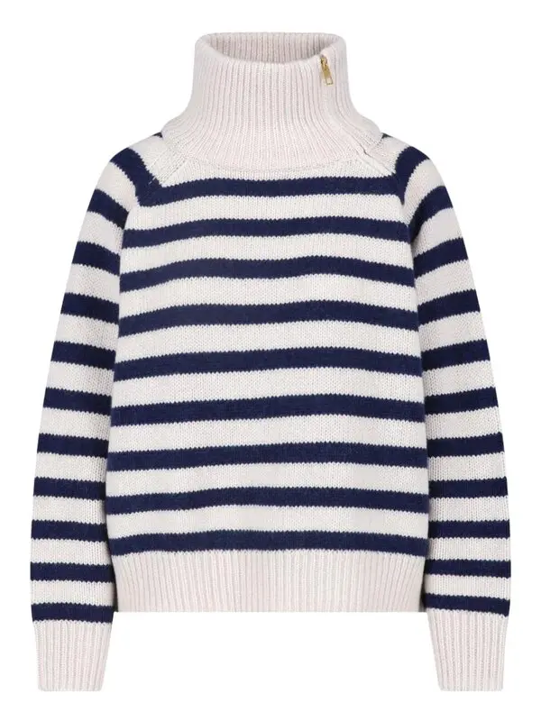 NILI LOTAN Raelyn" Cashmere Striped Sweater - Cream