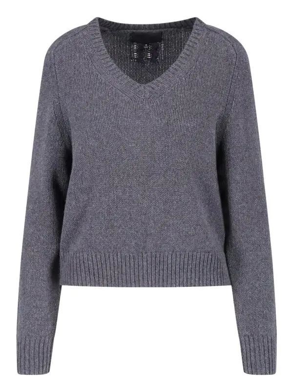 NILI LOTAN Vicki V-neck Sweater - Gray