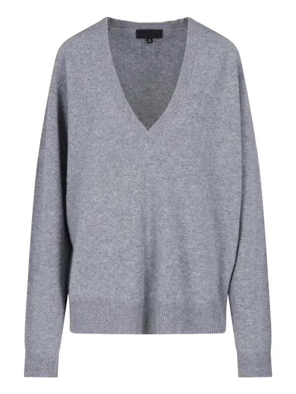 NILI LOTAN Cashmere V-neck Sweater - Gray