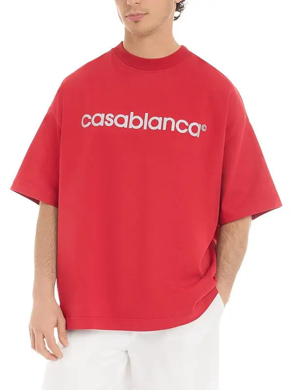 Casablanca Reflective Logo Oversized Tee - Red Jersey