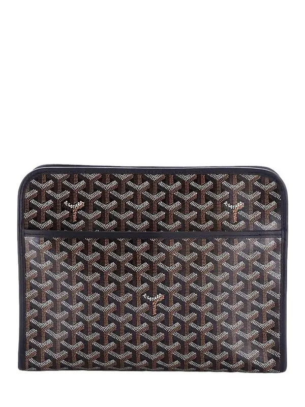 Goyard Jouvence Gm Signature Chevron Coated Canvas Toiletry Pouch - Black