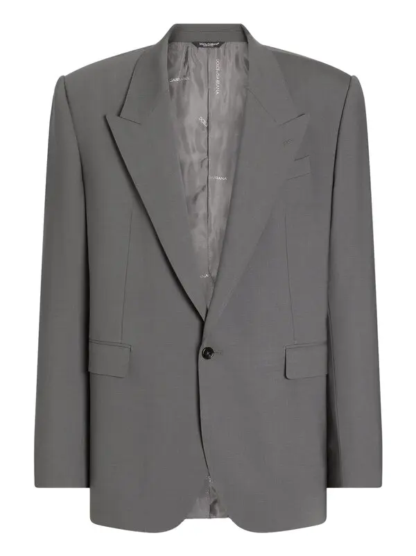 Dolce & Gabbana Palermo Single-breasted Wool Jacket - Grey