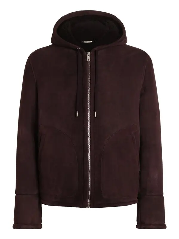Dolce & Gabbana Suede Shearling Hooded Jacket - Multicolor