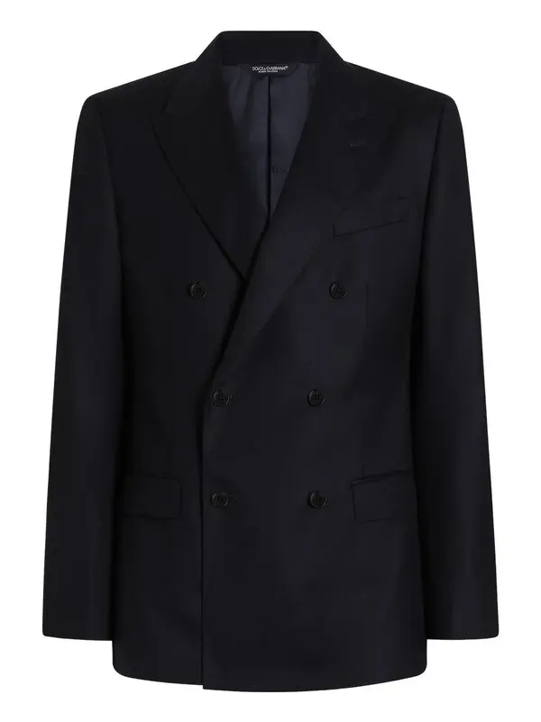 Dolce & Gabbana Martini Light Double-breasted Wool Jacket - Blue