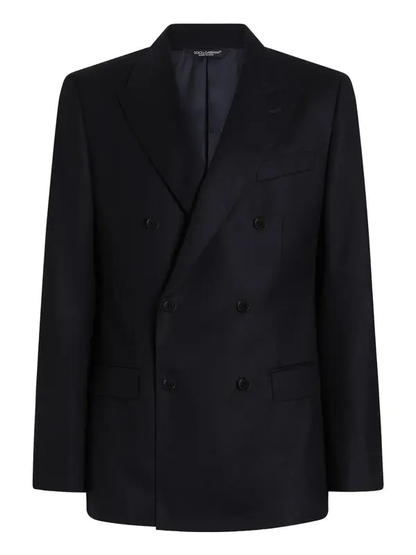 Dolce & Gabbana Martini Light Double-breasted Wool Jacket - Blue
