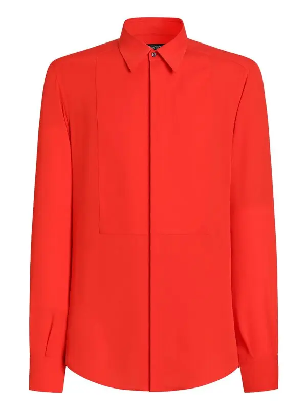 Dolce & Gabbana Crêpe De Chine Silk Martini Shirt - Orange