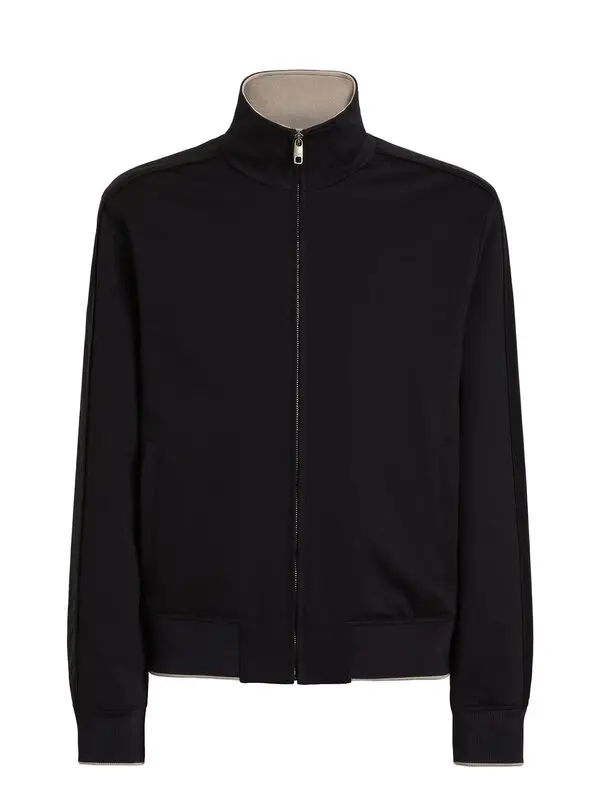 Dolce & Gabbana Jersey Zip-up Sweatshirt - Blue