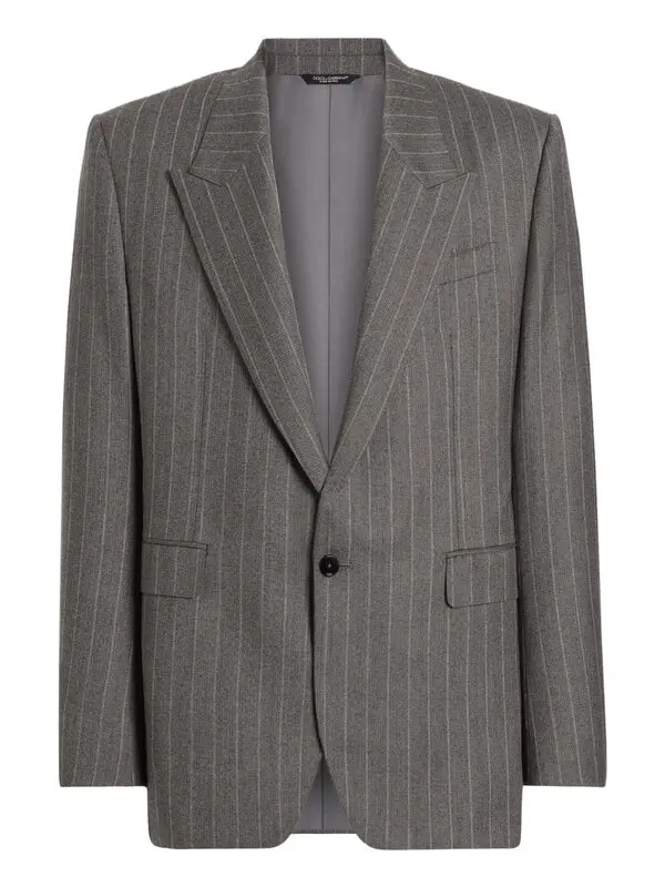 Dolce & Gabbana Palermo Single-breasted Pinstripe Wool Jacket - Multicolor