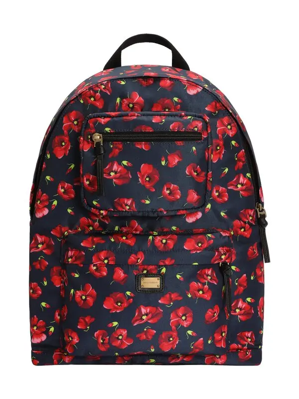 Dolce & Gabbana Poppy Print Nylon Backpack - Multicolor