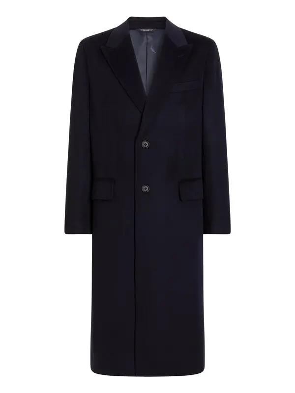 Dolce & Gabbana Single-breasted Wool Coat - Blue