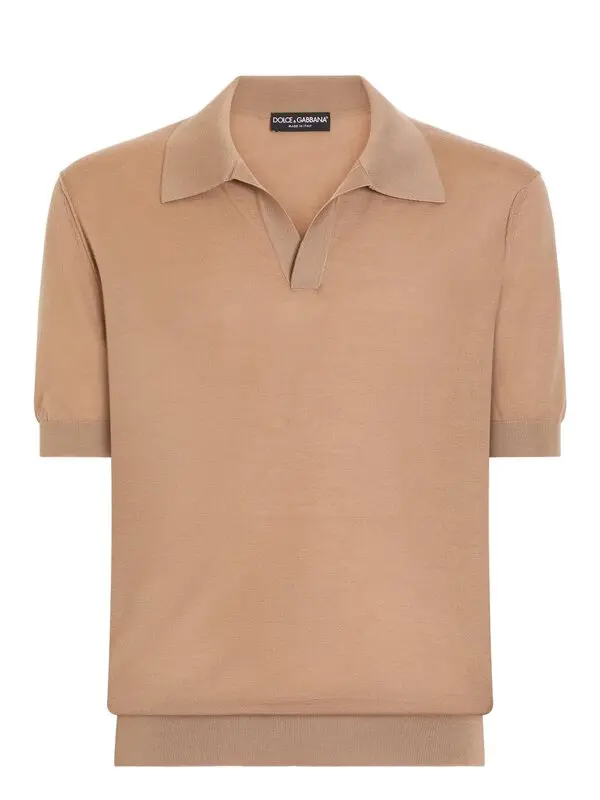 Dolce & Gabbana Cashmere Polo Shirt - Beige