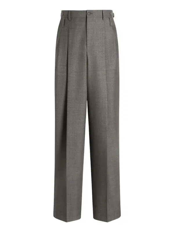 Dolce & Gabbana Virgin Wool Wide-leg Trousers - Multicolor