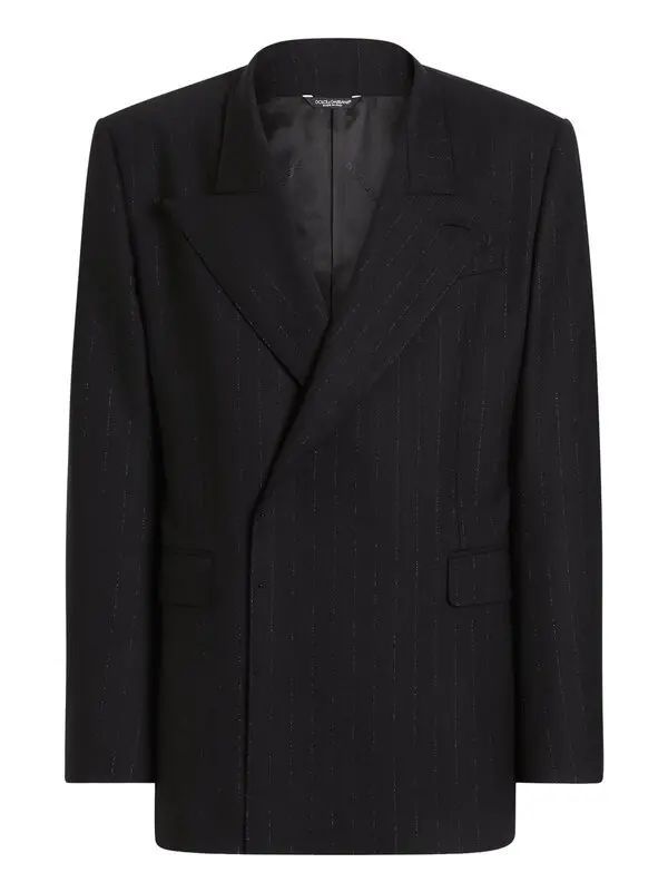 Dolce & Gabbana Sicilia Double-breasted Pinstripe Wool Jacket - Multicolor