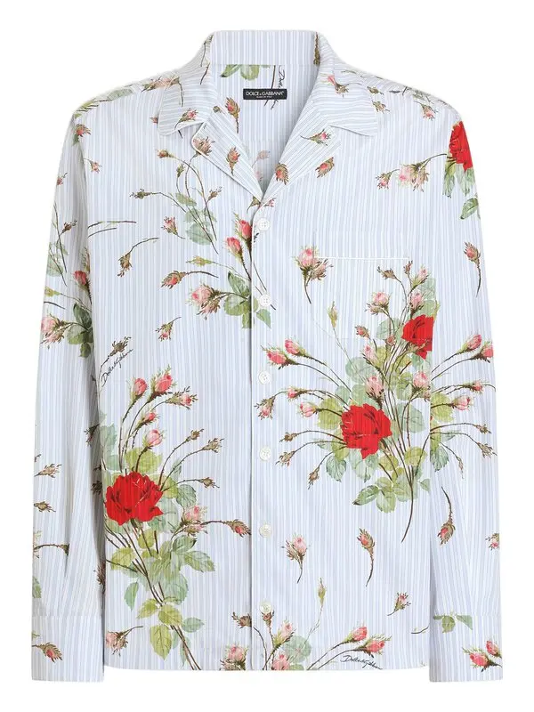 Dolce & Gabbana Small Rose-print Poplin Hawaii Shirt - Multicolor