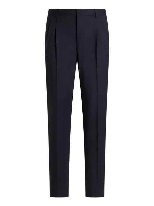 Dolce & Gabbana Wool Gabardine Trousers - Blue