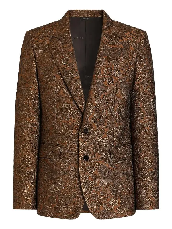 Dolce & Gabbana Sicilia Light Single-breasted Brocade Jacket - Bordeaux