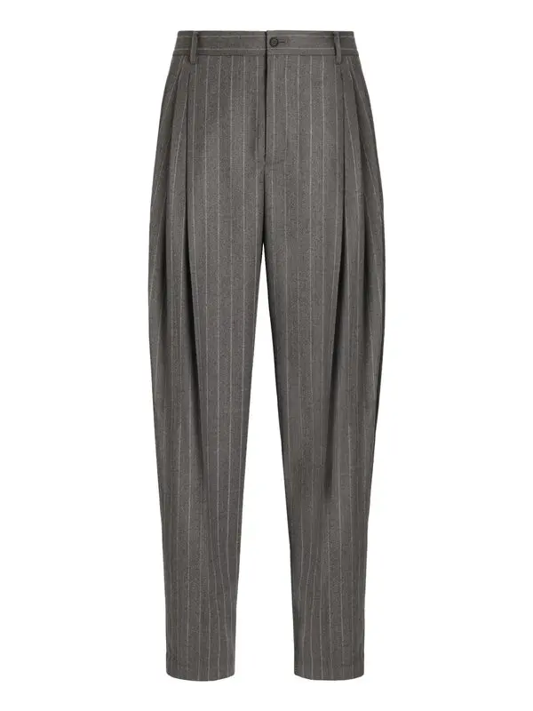 Dolce & Gabbana Pinstripe Virgin Wool Trousers - Multicolor