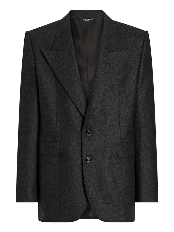 Dolce & Gabbana Sinatra Single-breasted Wool Flannel Jacket - Grey
