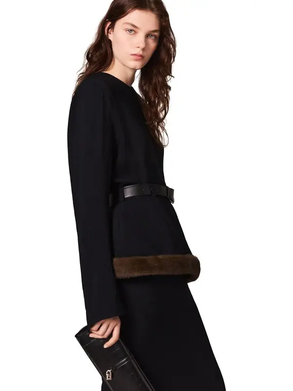 Stella McCartney Layered Sable Midi Dress - Black