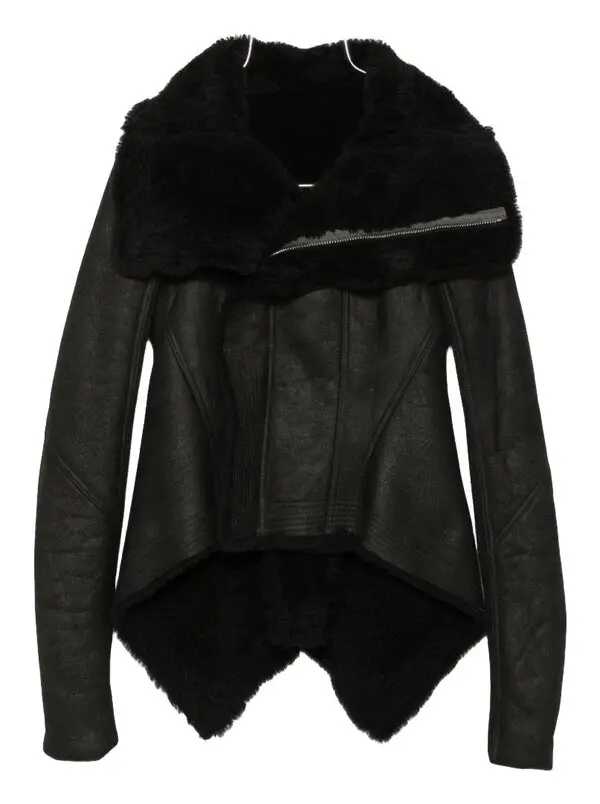 Rick Owens Leather And Shearling Jacket - Black