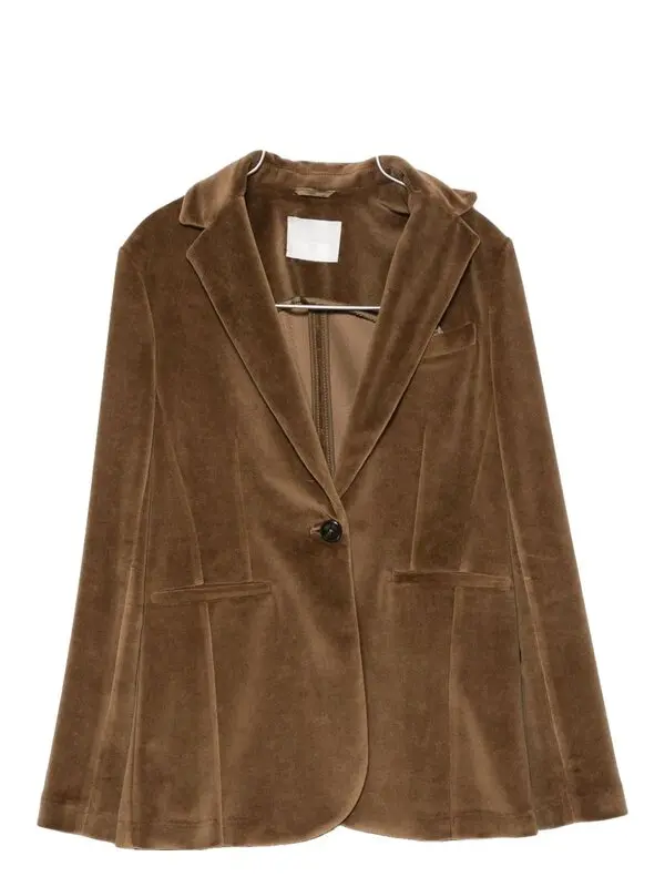 CIRCOLO 1901 Single-breasted Velvet Jacket - Brown