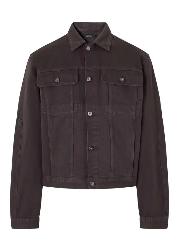 3sixteen Garment-dyed Cotton-twill Trucker Jacket - Brown
