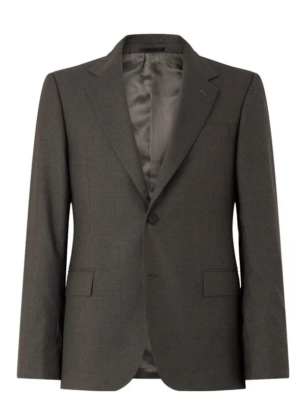 Mr P. Luxe Slim-fit Wool And Silk-blend Suit Jacket - Brown
