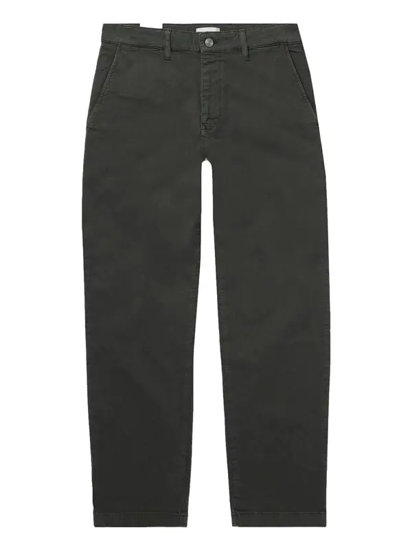 Nn07 Aden 1923 Straight-leg Organic Cotton-blend Twill Trousers - Green