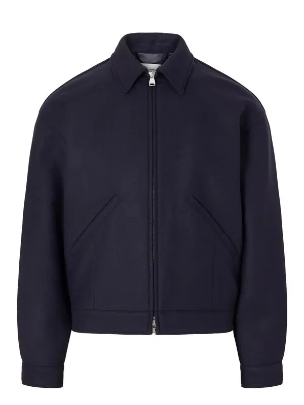 VALSTAR Brushed Virgin Wool-twill Bomber Jacket - Blue