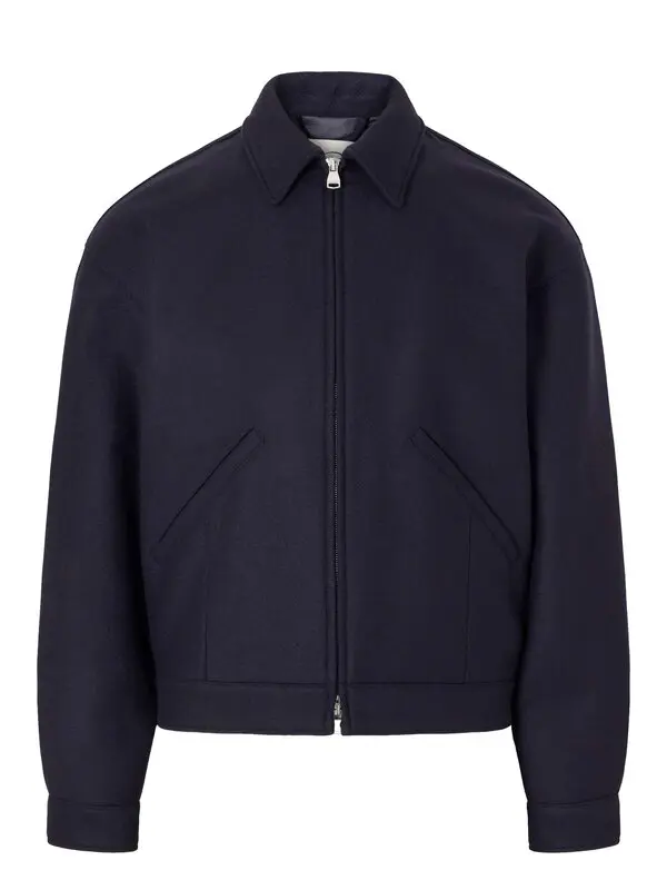 VALSTAR Brushed Virgin Wool-twill Bomber Jacket - Navy