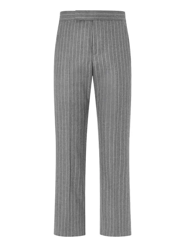 TOM FORD Straight-leg Pinstripe Wool-flannel Trousers - Gray