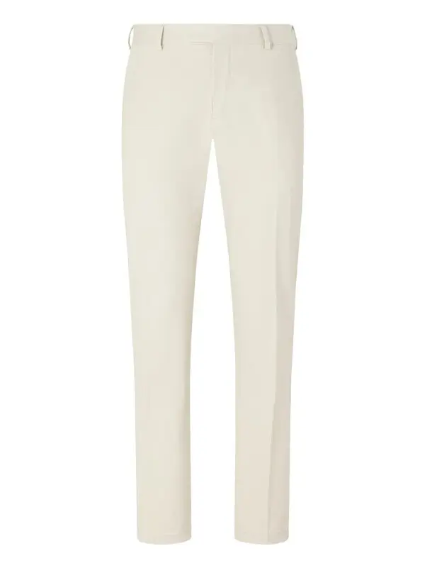 Brioni Straight-leg Stretch-cotton Gabardine Trousers - Neutrals