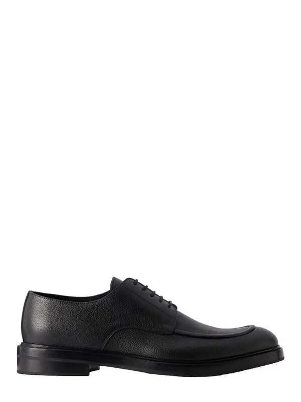 Manolo Blahnik Newbury Full-grained Leather Derby Shoes - Black