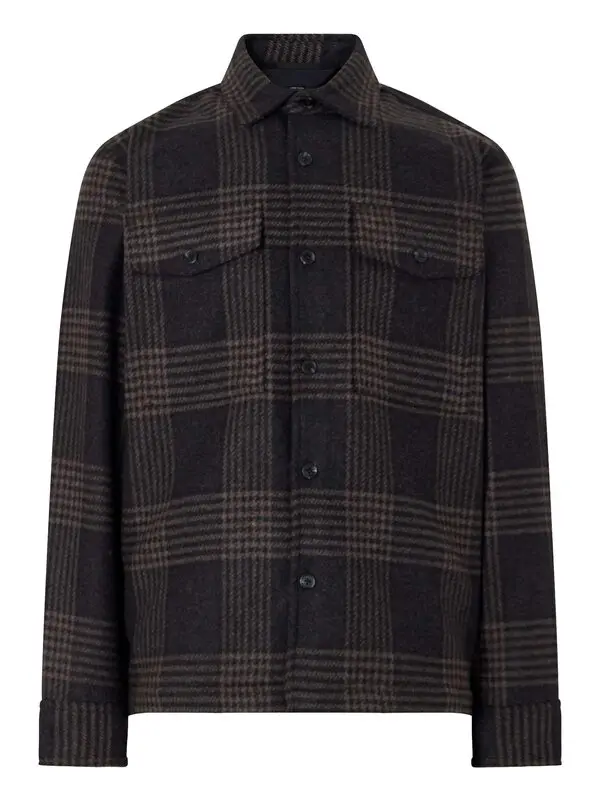 Rag & Bone Austin Prince Of Wales Wool-blend Overshirt - Brown