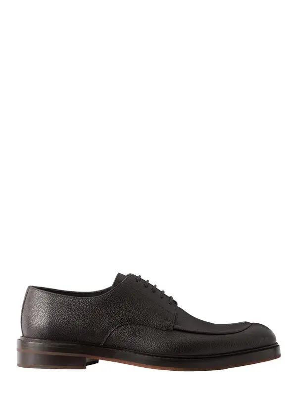 Manolo Blahnik Newbury Full-grained Leather Derby Shoes - Brown