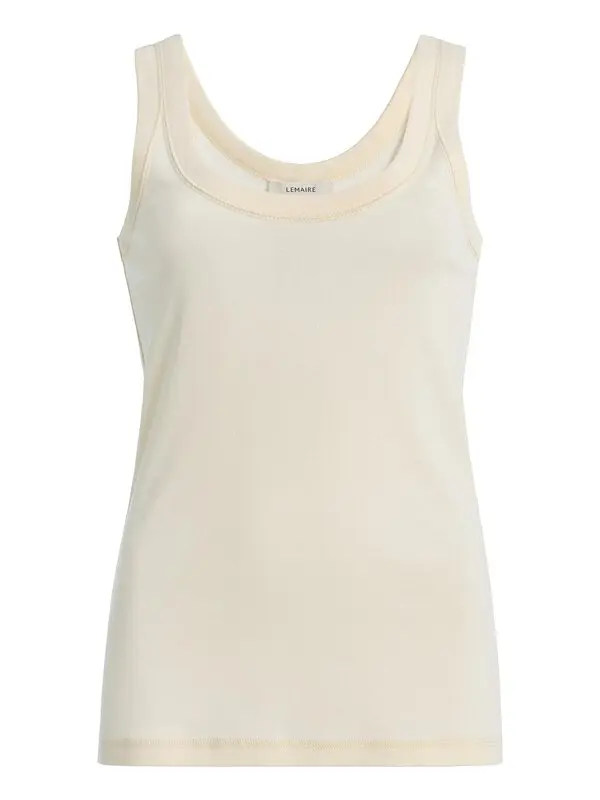 LEMAIRE Ribbed Cotton Tank Top - White