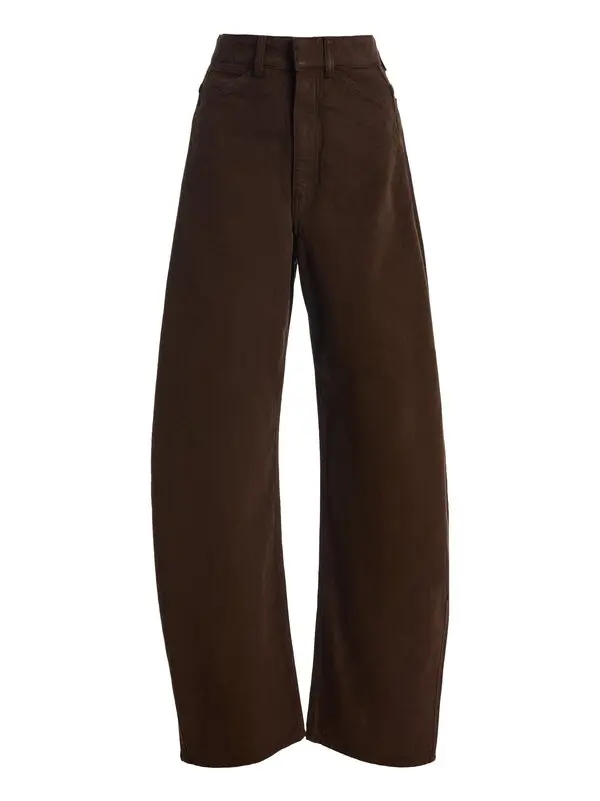 LEMAIRE Rigid High-rise Curved-leg Jeans - Brown