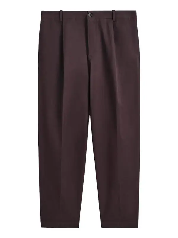 Cos Cropped Relaxed-fit Straight-leg Pants - Brown