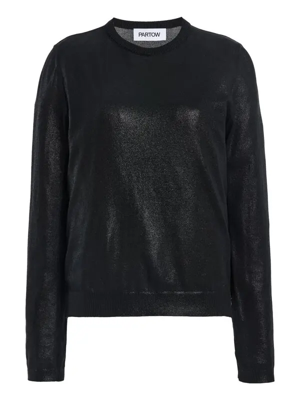 Partow Eldridge Pima Cotton Sweater - Black
