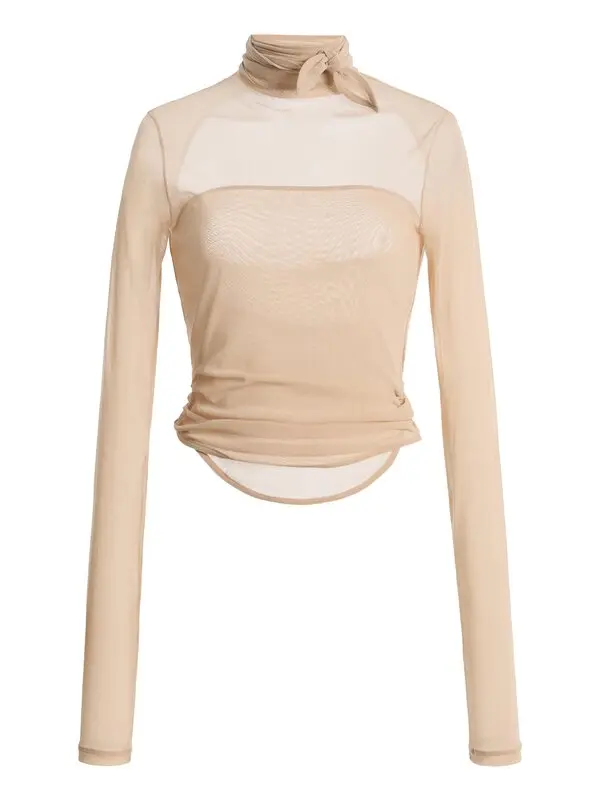 LEMAIRE Tulle Scarf Top - Neutral